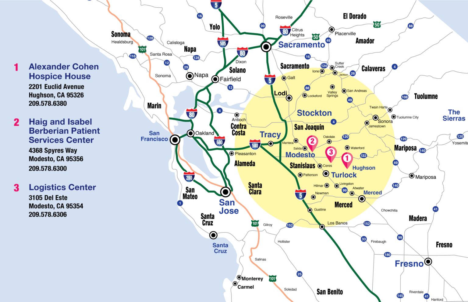 Service Area of CHHS • Community Hospice & Health Services